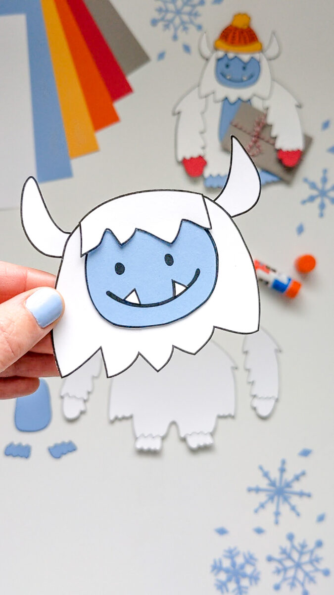 Cute Yeti Winter Craft | Abominable Snowman Gift Card Holder